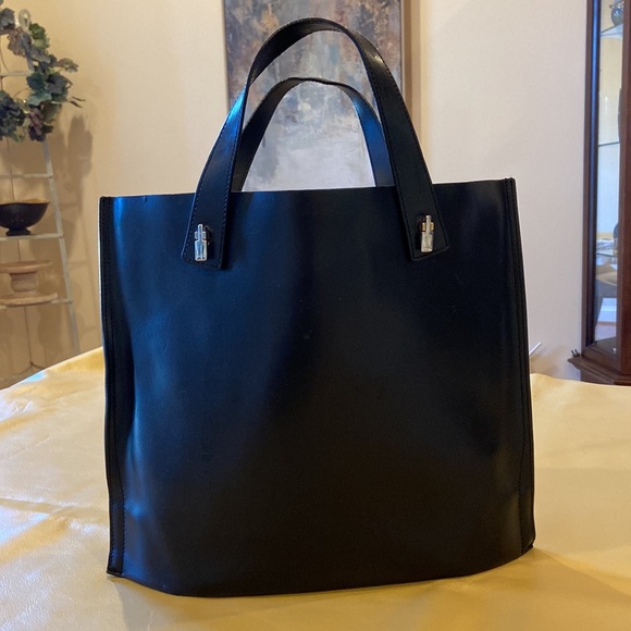 Lamarthe | Bags | Lamarthe Black Leather Slim Tote | Poshmark